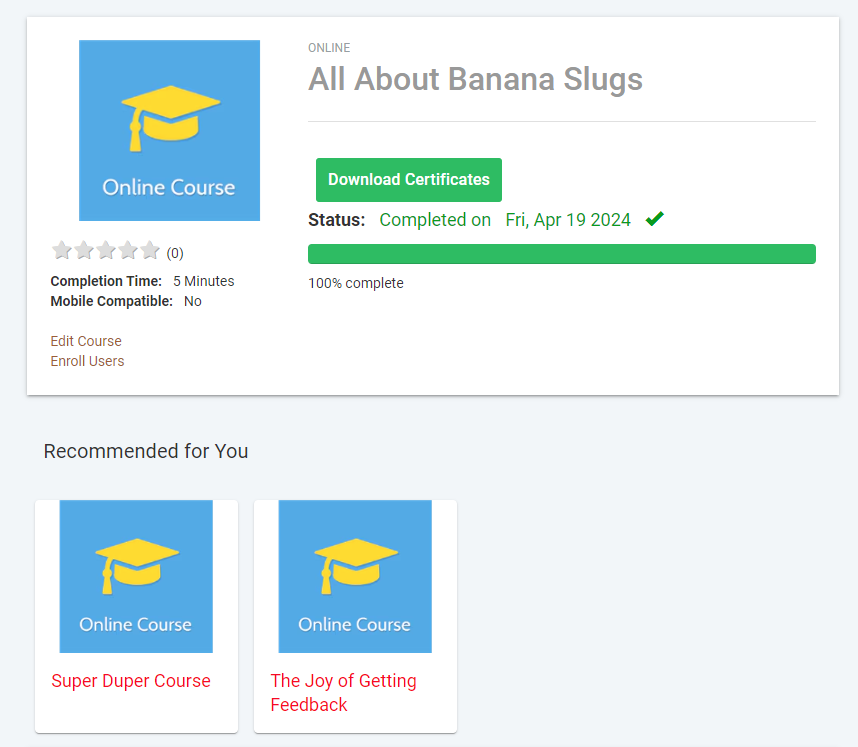 Recommend Courses to Learners – BlueVolt Knowledge Base