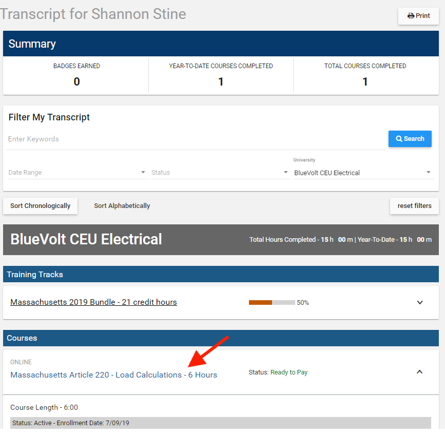 Obtain Copy of Completion Certificate – BlueVolt Knowledge Base