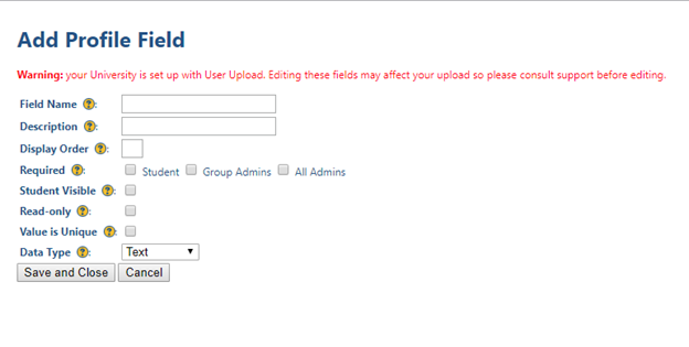 Add Custom Profile Fields – BlueVolt Knowledge Base