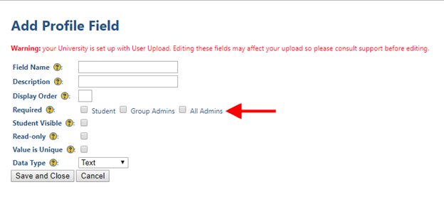 Add Custom Profile Fields – BlueVolt Knowledge Base