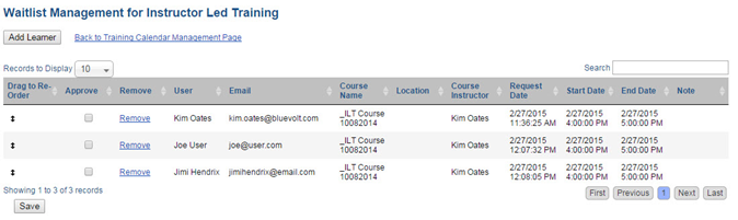 Waitlists for ILT Courses – BlueVolt Knowledge Base