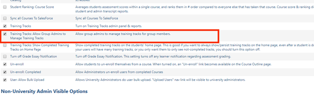 Training Tracks for Group Admins – BlueVolt Knowledge Base